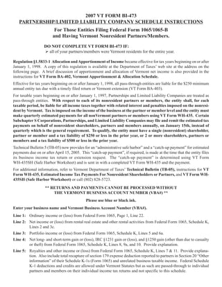 WH-435 - Est. Income Tax Payments for Non-Res. Shareholders, Members or ...