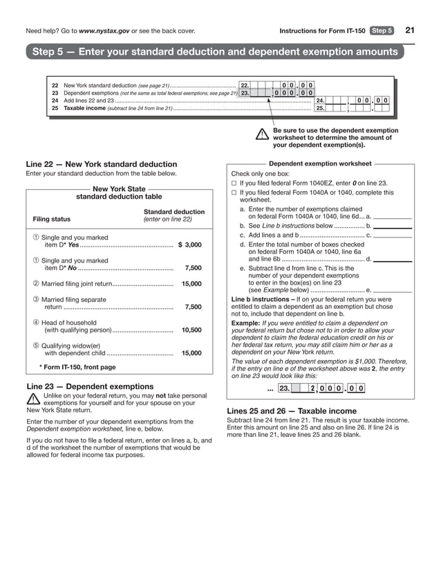 IT-201 Resident Income Tax Return (long form) and instructions ...