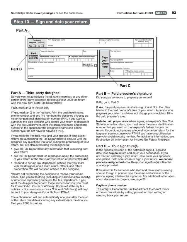 IT-201 Resident Income Tax Return (long form) and instructions ...