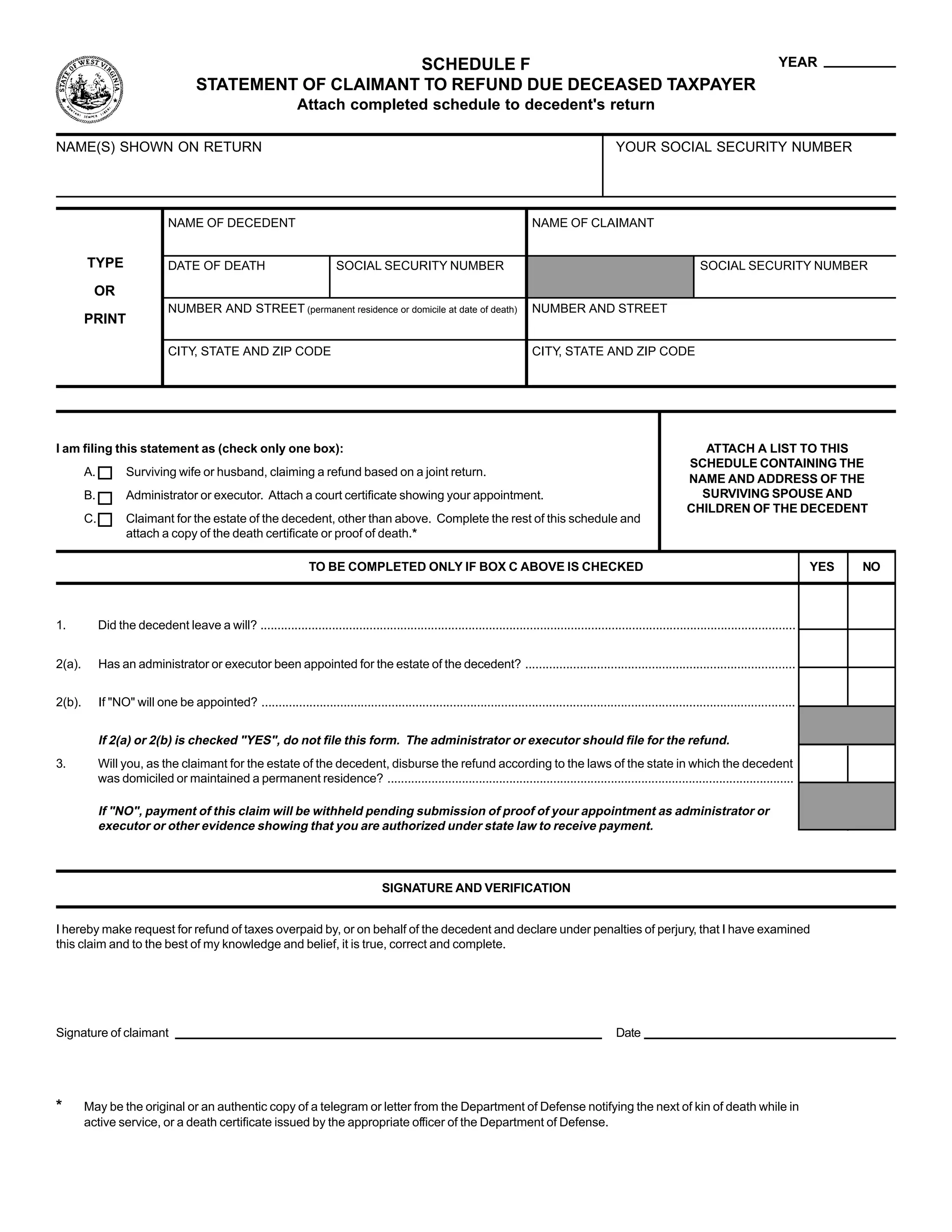 schedule F state.wv.us/taxrev/forms | PDF
