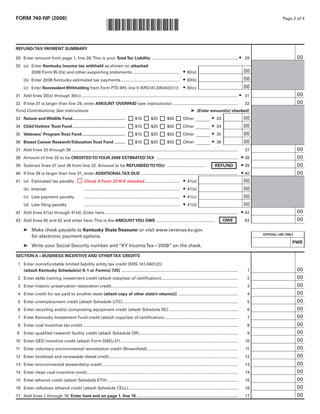 740-NP - 2008 Kentucky Individual Income Tax Return Nonresident or Part ...
