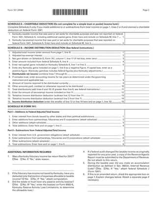 741 - Kentucky Fiduciary Income Tax Return - Form 42A741 | PDF
