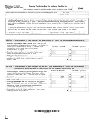 County Tax Schedule for IT-40EZ Filers | PDF