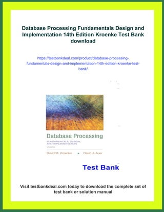 Database Processing Fundamentals Design and Implementation 14th Edition ...