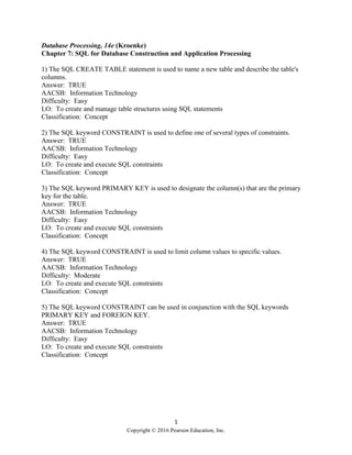 Database Processing Fundamentals Design and Implementation 14th Edition ...