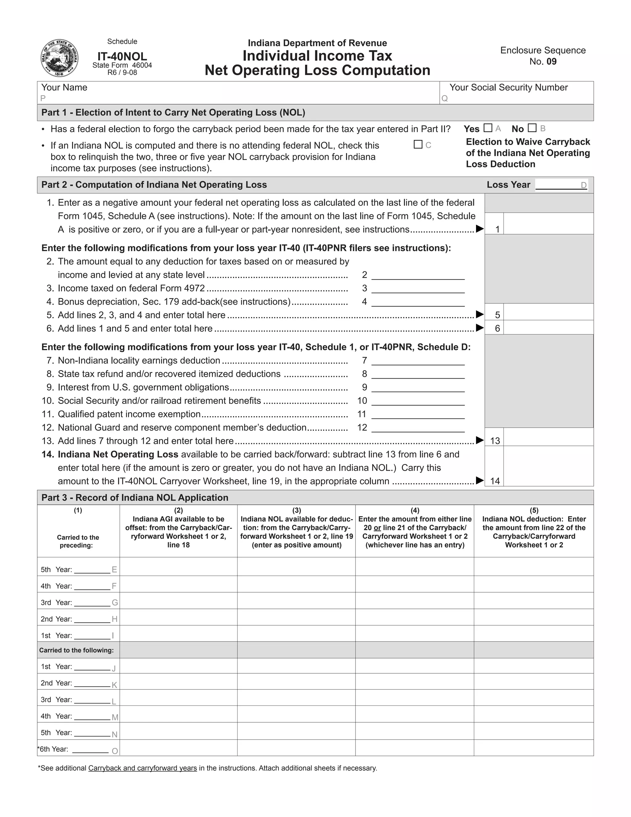Net Operating Loss Computation for Individuals | PDF