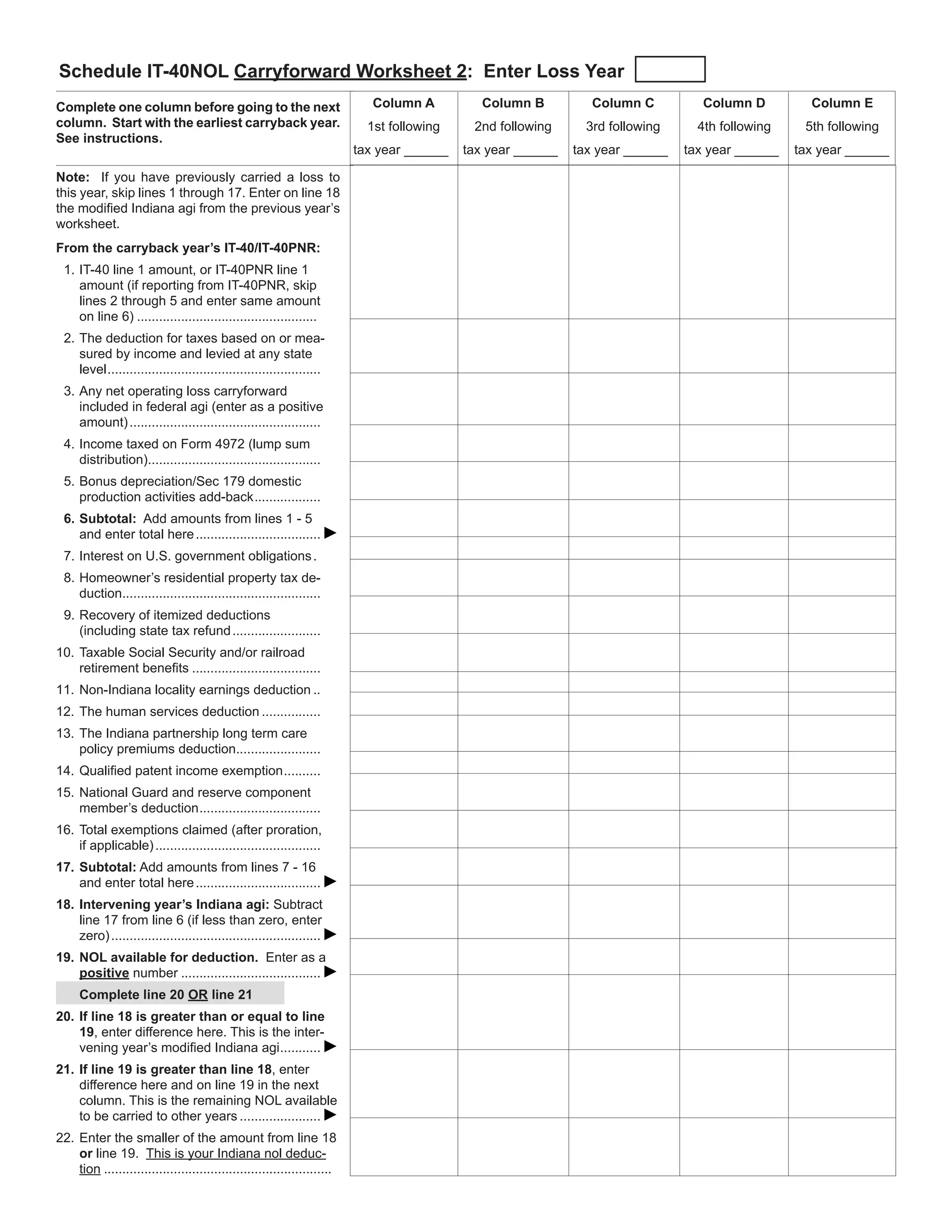 Net Operating Loss Computation for Individuals | PDF