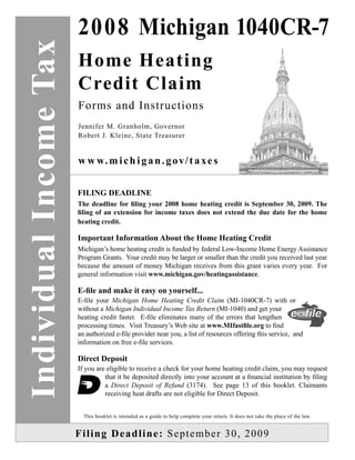 Home Heating Credit Claim Instruction Book | PDF