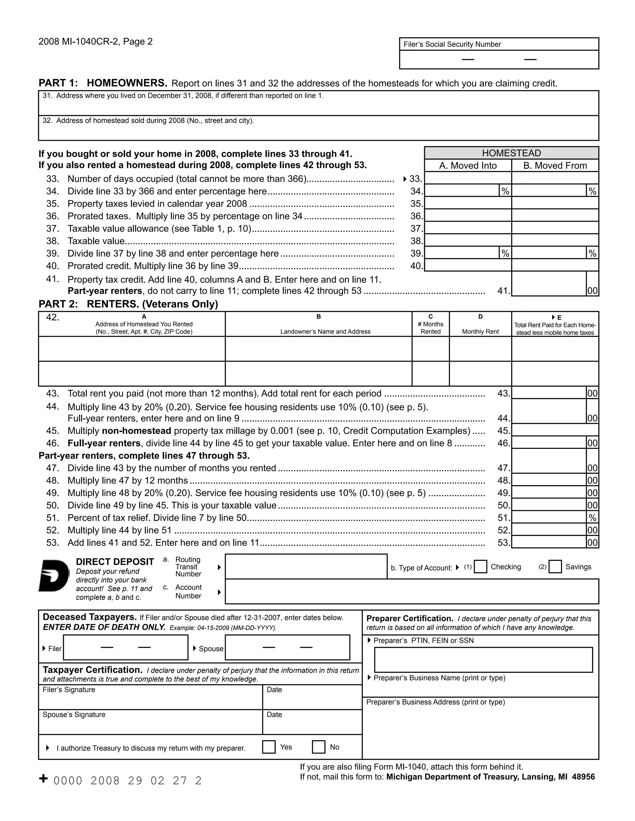 MI-1040CR-2_.michigan.gov documents taxes | PDF