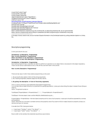 descriptive programming | PDF