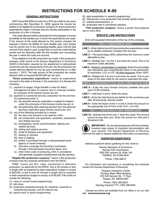 Film Production Credit (K-86) | PDF | Business Accounting & Finance | Business