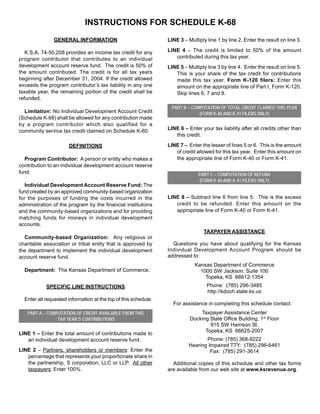 Individual Development Account Credit (K-68) | PDF