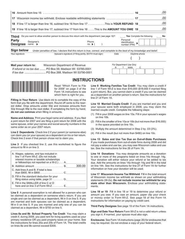 Form WI-Z | PDF