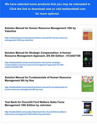 Solution Manual for Strategic Human Resource Management 5th Edition by ...