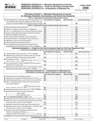 revenue.ne.gov tax current f_1040XN_2008 | PDF | Personal Taxes ...