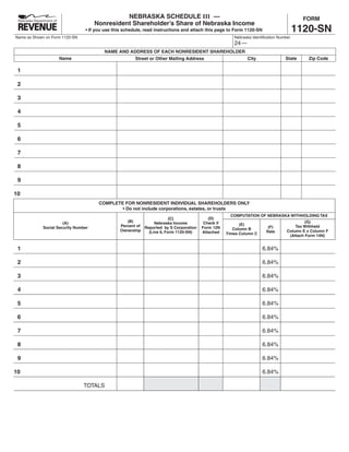 revenue.ne.gov tax current f_1120sn_schII | PDF