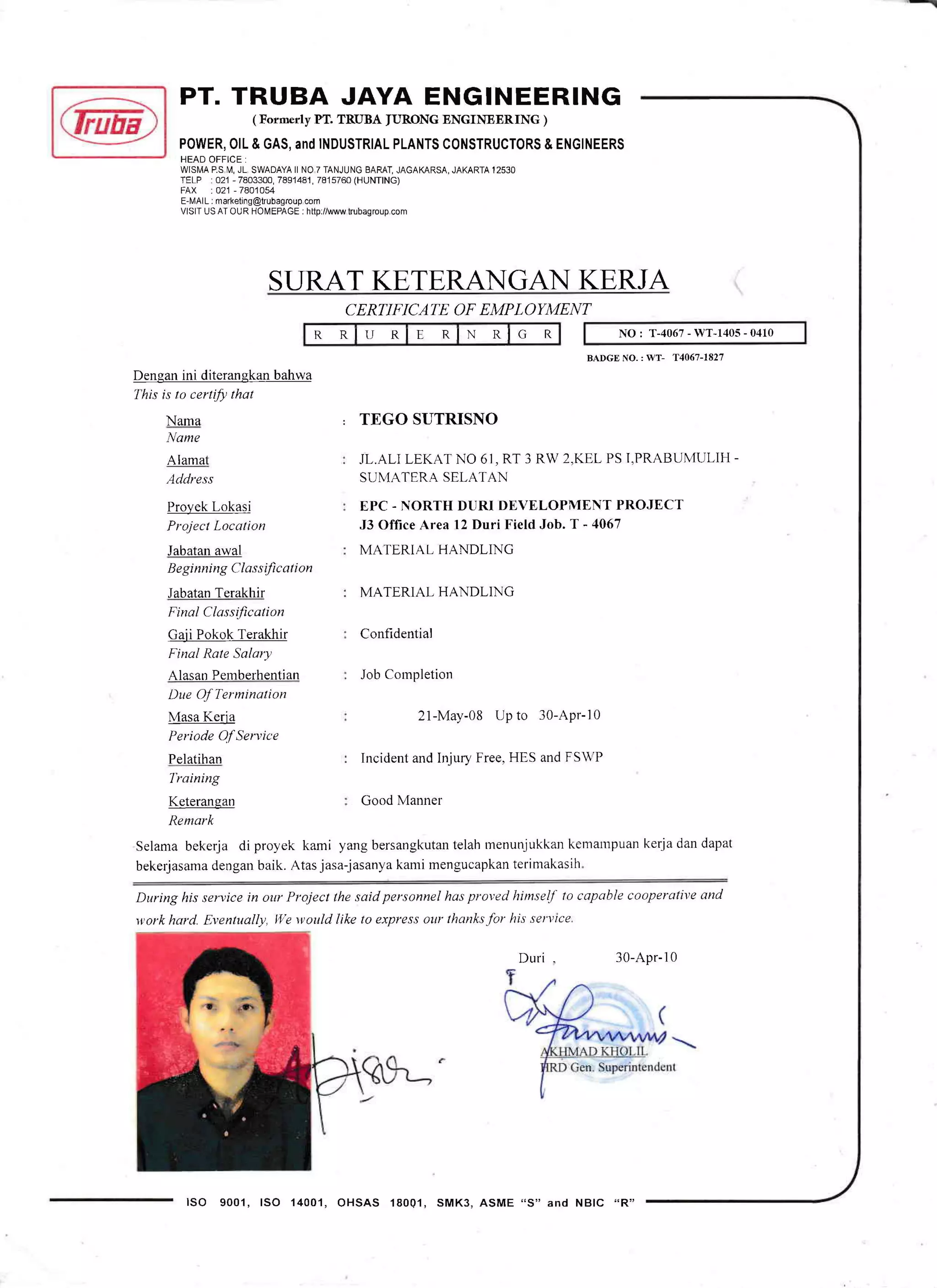 certificate pt. truba 2 | PDF