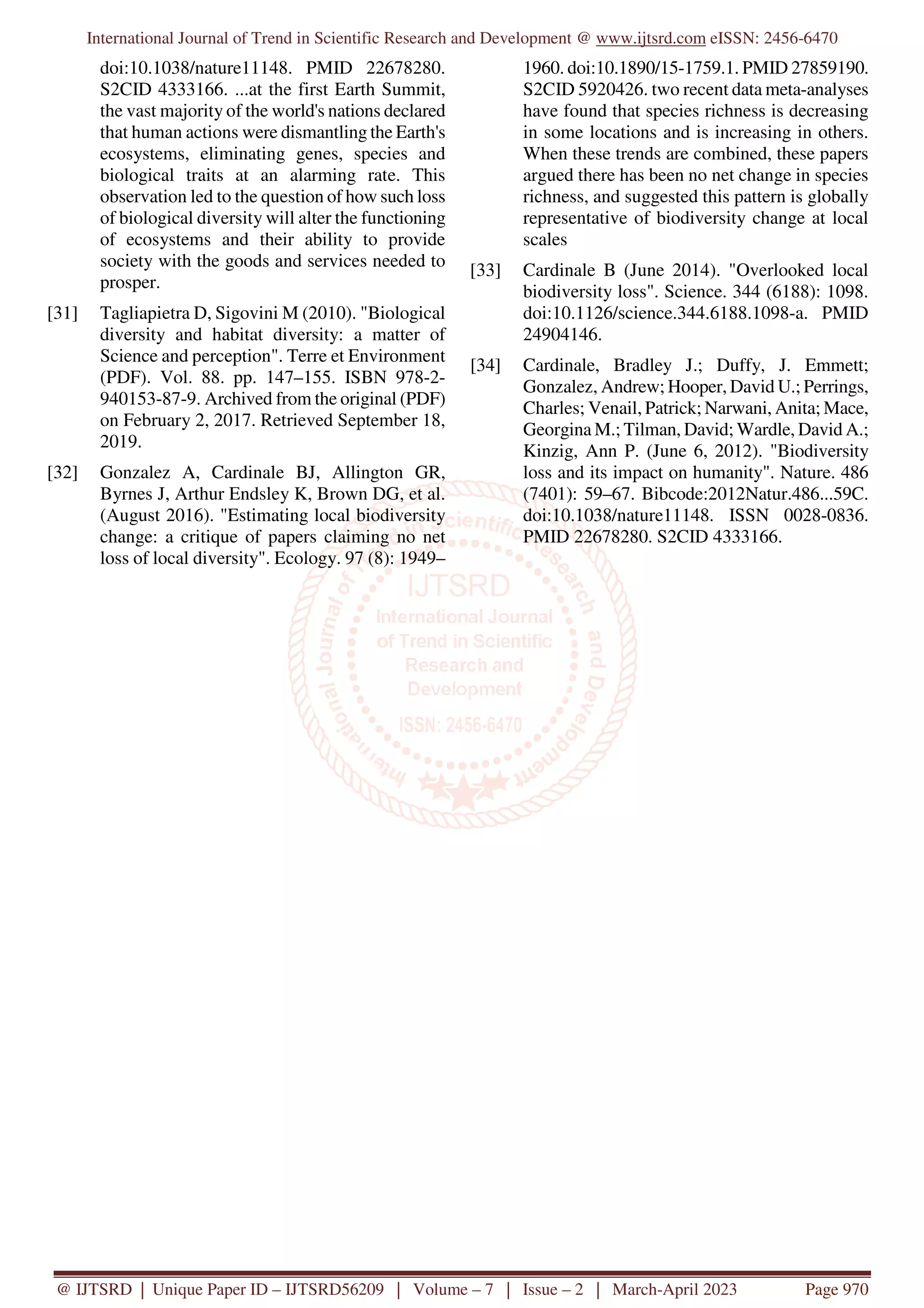 Affect of Climate Change on Biodiversity | PDF