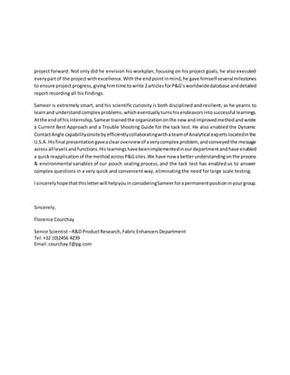 Letter of Recommendation - P&G | PDF