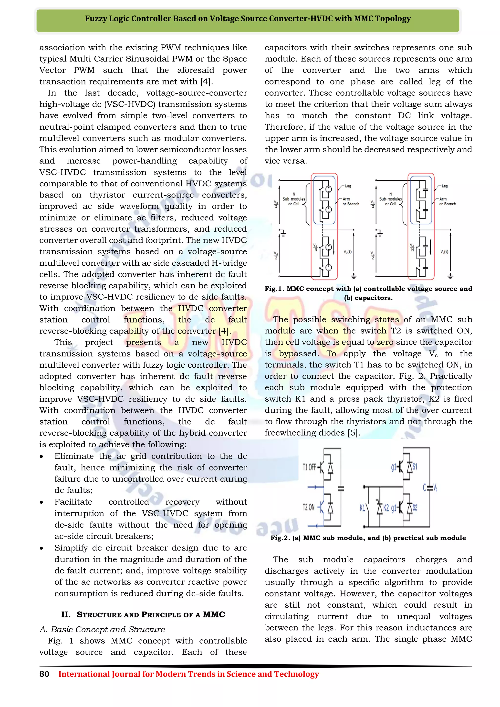 Fuzzy Logic Controller Based On Voltage Source Converter Hvdc With Mmc