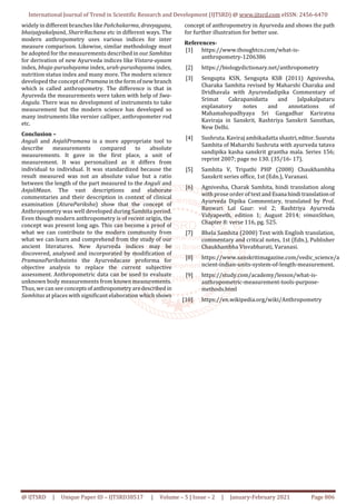 Importance of Pramanasharir – An Ancient Anthropometric Tool and its Utility | PDF