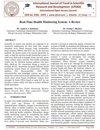 Real Time Health Monitoring System: A Review | PDF