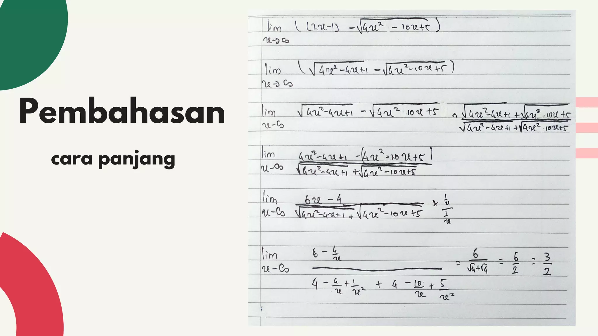 12 A1 kelompok 4 : Limit Tak Hingga Bentuk Akar | PDF