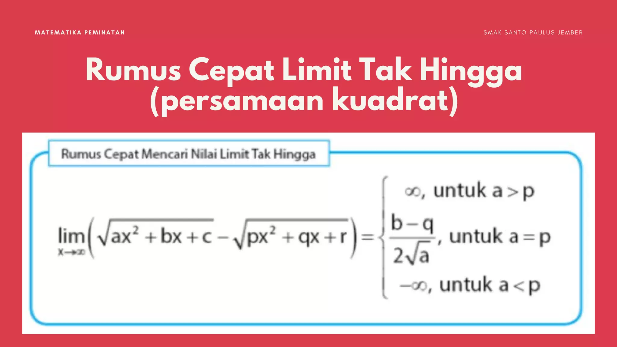12 A1 kelompok 4 : Limit Tak Hingga Bentuk Akar | PDF