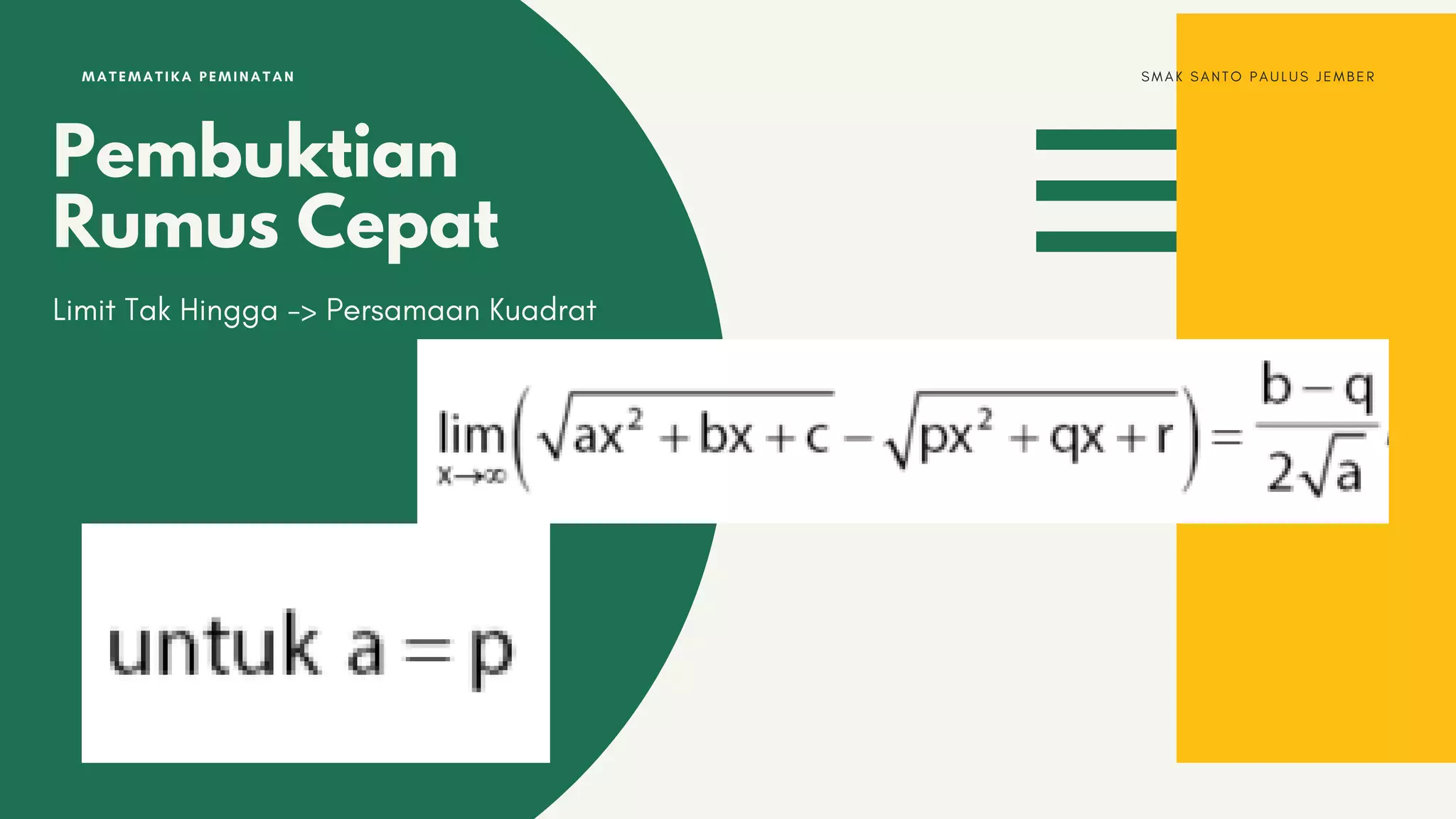 12 A1 kelompok 4 : Limit Tak Hingga Bentuk Akar | PDF