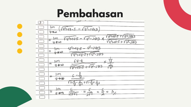 12 A1 kelompok 4 : Limit Tak Hingga Bentuk Akar | PDF
