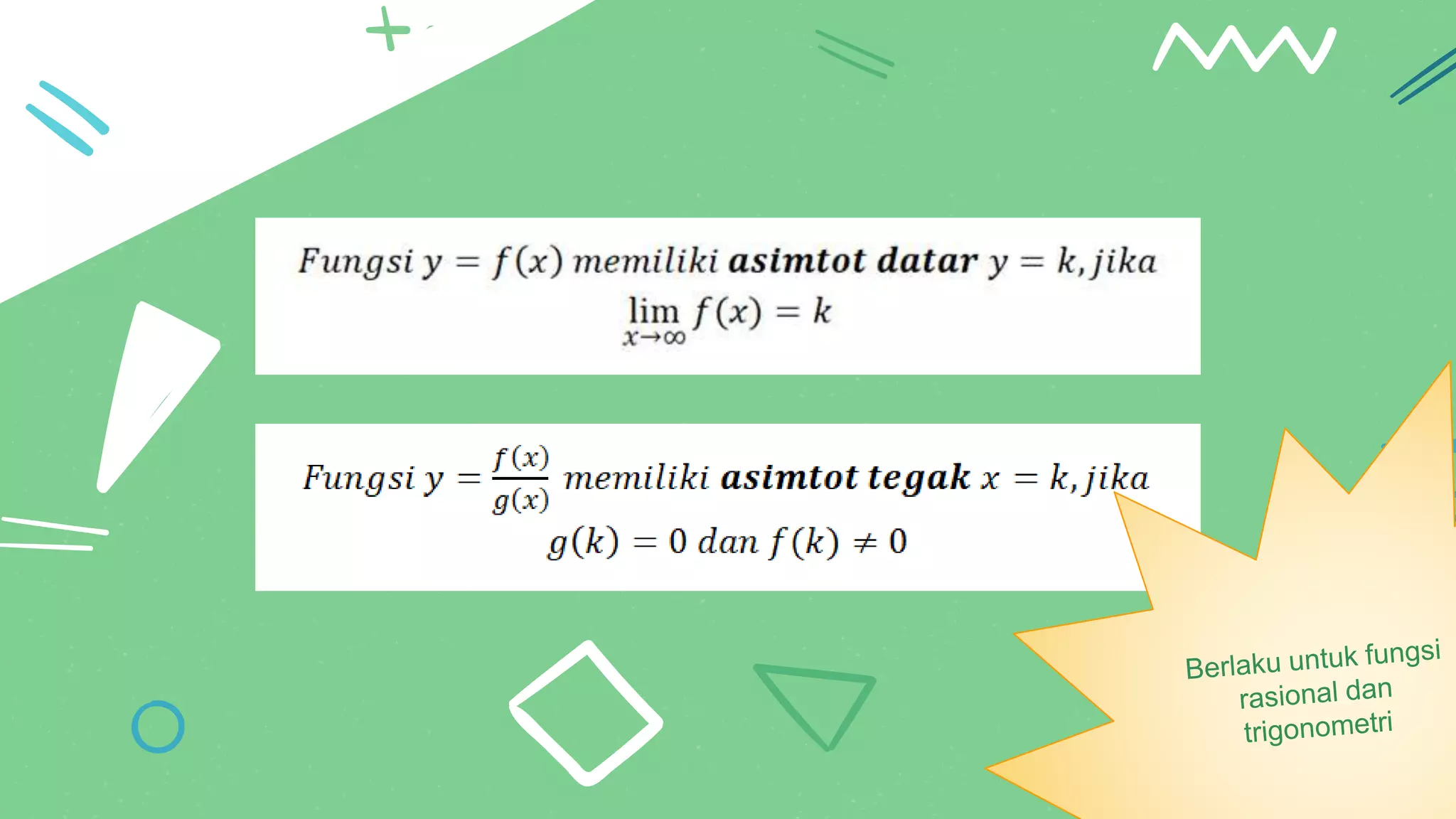 12 A1 kelompok 6: Asimtot Datar, Tegak, dan Miring | PPTX