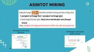 12 A1 kelompok 6: Asimtot Datar, Tegak, dan Miring | PPTX
