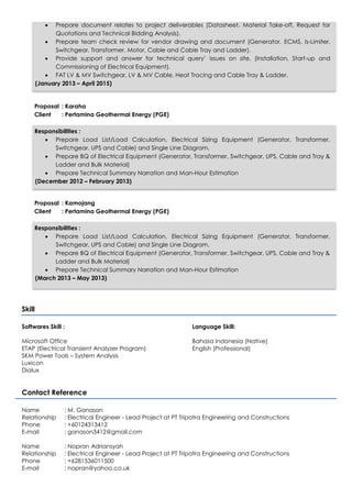 CV Haris Hakim - Electrical Engineer-1 | PDF