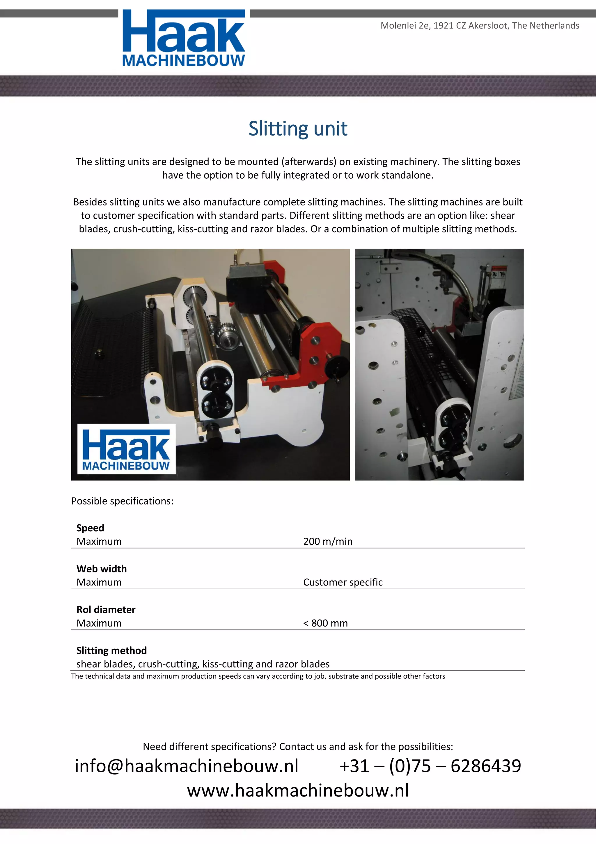 Leaflet Slitting unit | PDF