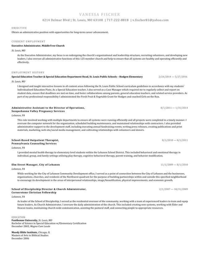 Vanessa Fischer Resume | PDF