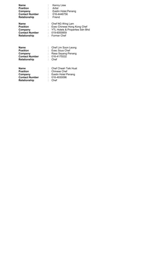 Lim Teng Kooi Resume | DOC