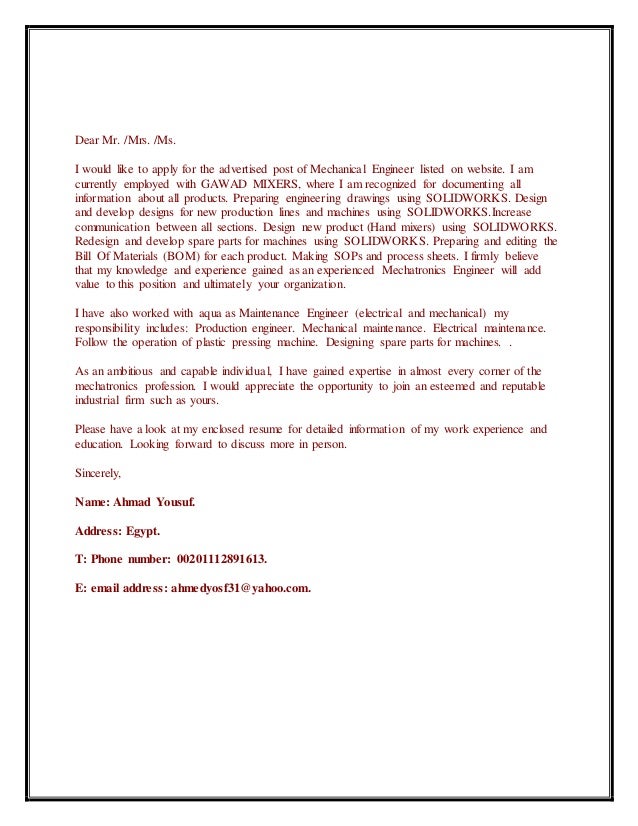 Cover Letter Cover Letter