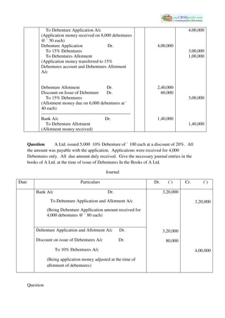 12 accountancy notes_ch08_company_accounts_issue_of_debentures_02 | PDF
