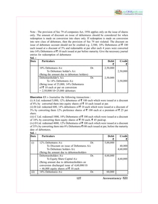 12 accountancy notes_ch09_redemption_of_debentures_01 | PDF
