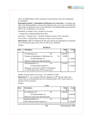 12 accountancy notes_ch09_redemption_of_debentures_01 | PDF