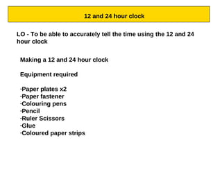 12 and 24 clock plate | PPT