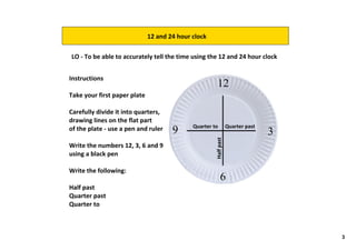 12 and 24 clock plate lesson | PDF