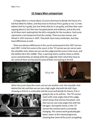 12 angry men comparison | DOCX