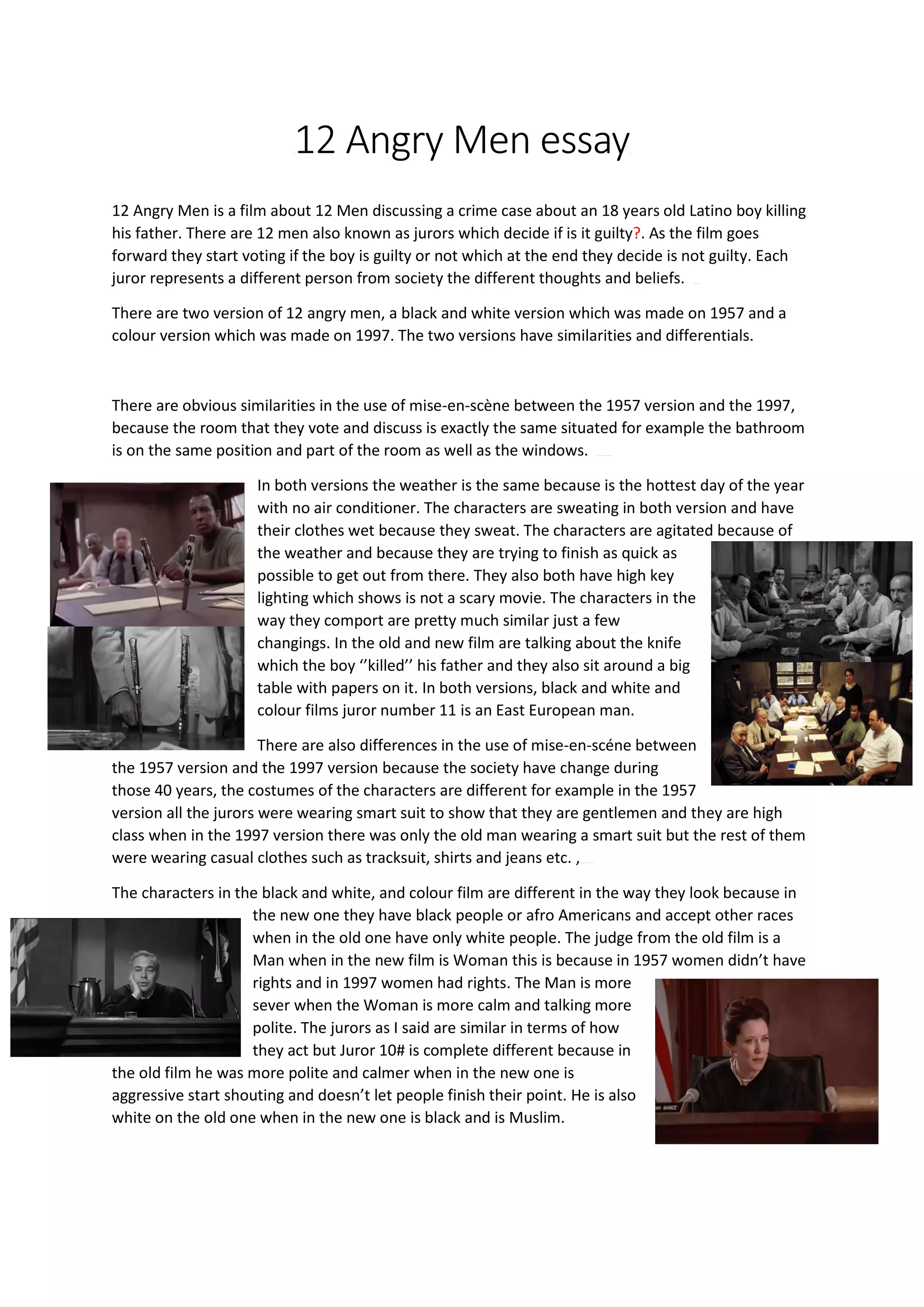 12 angry men essay | PDF