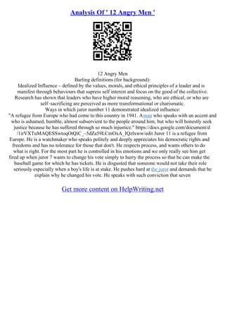 12 Angry Men Essays | PDF