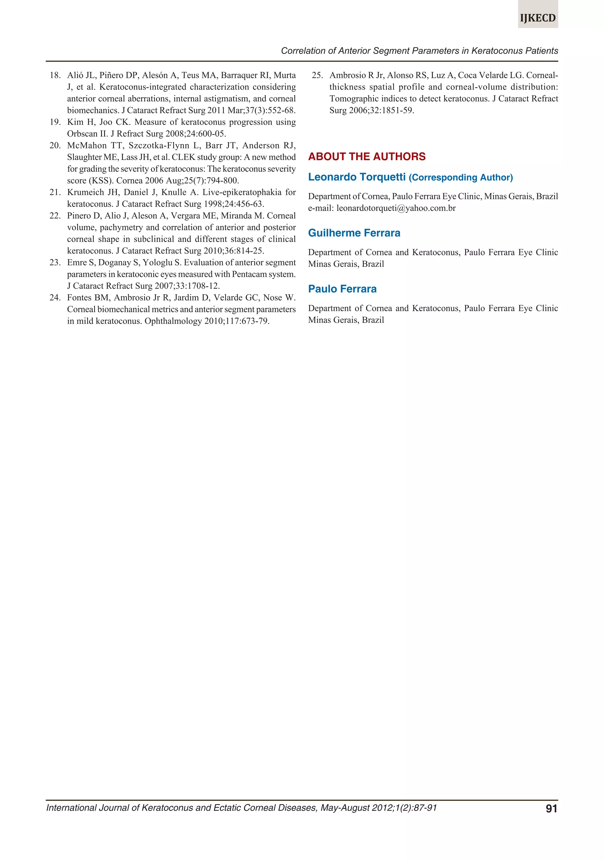 12 correlation of anterior segment parameters | PDF