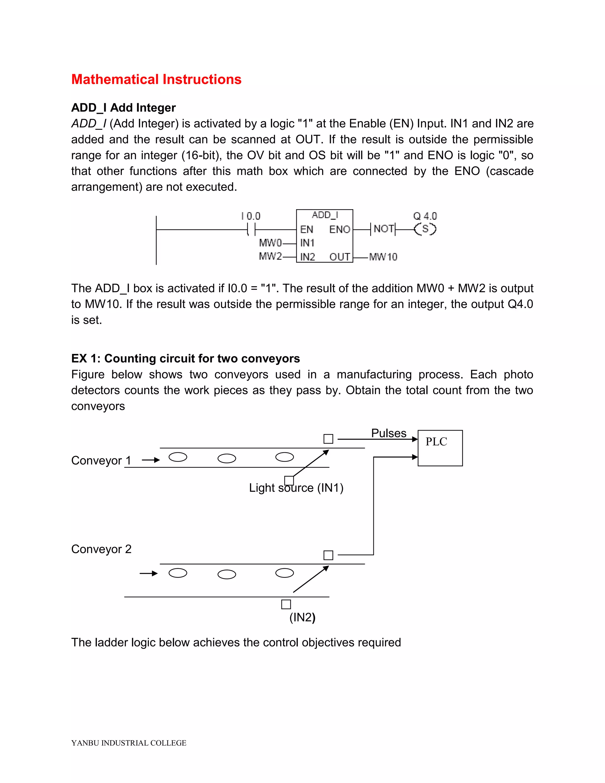 PLC arithmatic functions | PDF