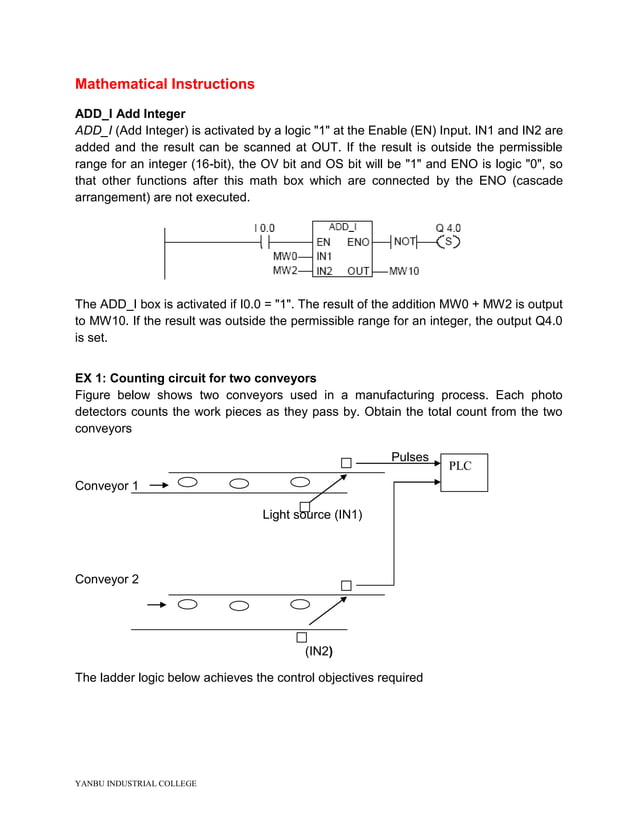 PLC arithmatic functions | PDF