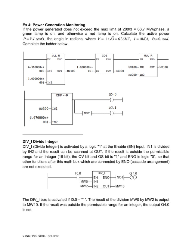 PLC arithmatic functions | PDF
