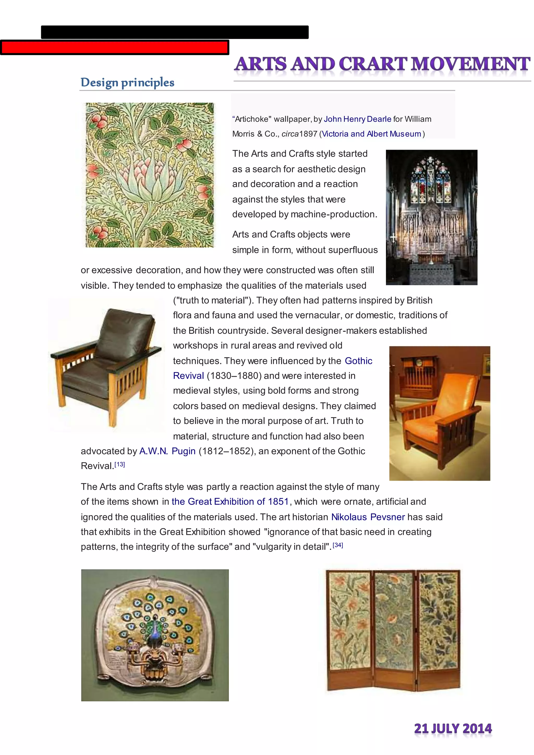 12 Arts & Craft Movement | DOCX | Arts and Crafts | Hobbies & Interests